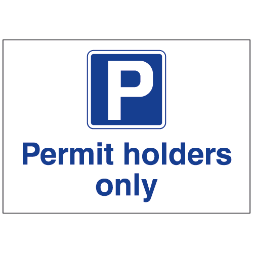 Permit Holders Only sign – Ref: cp5 – Safety Sign Warehouse