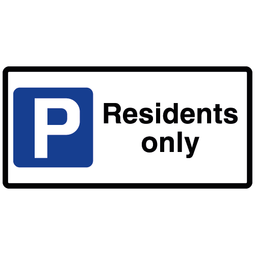 Residents Only sign – Ref: cp86 – Safety Sign Warehouse