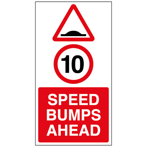 10 MPH Speed Bumps Ahead sign – Ref: tr13-10 – Safety Sign Warehouse