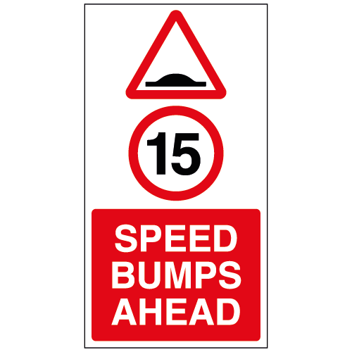 15 MPH Speed Bumps Ahead sign – Ref: tr13-15 – Safety Sign Warehouse