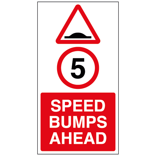 5 MPH Speed Bumps Ahead sign – Ref: tr13-5 – Safety Sign Warehouse