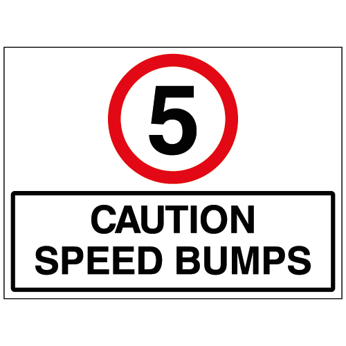 5 MPH Caution Speed Bumps sign – Ref: tr2 – Safety Sign Warehouse