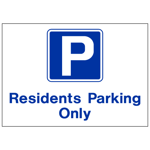 Residents Parking Only sign – Ref: cp10 – Safety Sign Warehouse