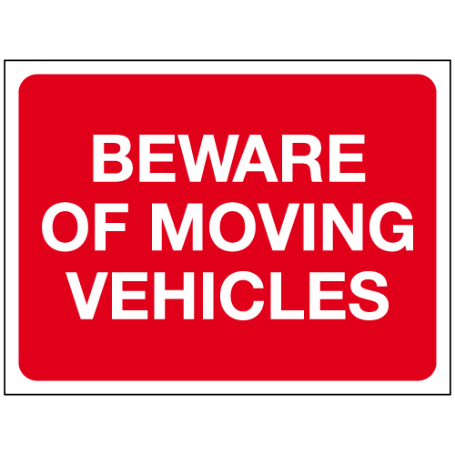Beware of moving vehicles sign – Ref: cp33 – Safety Sign Warehouse