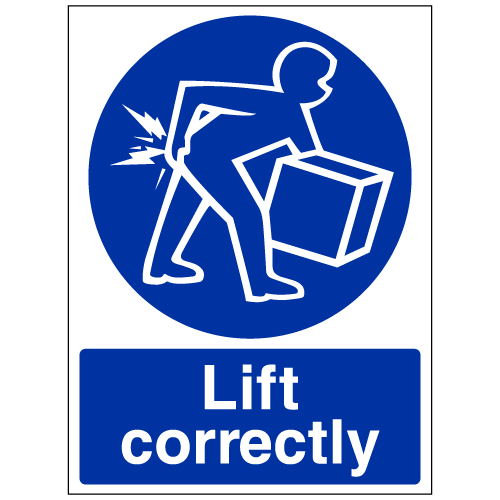 Lift correctly sign – Ref: m145 – Safety Sign Warehouse