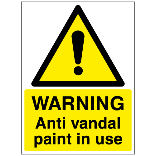 Warning Anti vandal paint in use sign – Ref: w101 – Safety Sign Warehouse