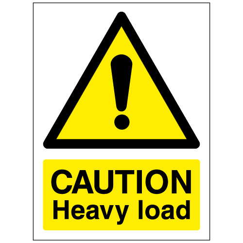 Caution Heavy Load sign – Ref: w112 – Safety Sign Warehouse