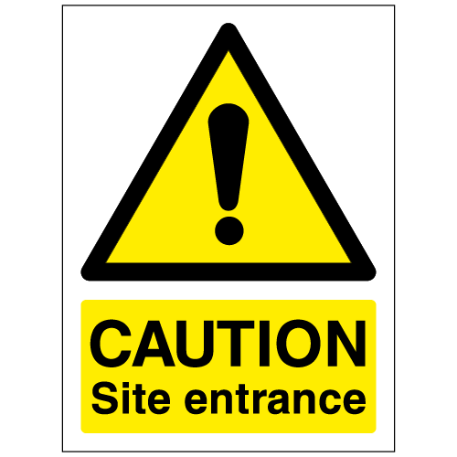 Caution Site entrance sign – Ref: w31 – Safety Sign Warehouse