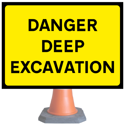 Danger Deep Excavation cone sign – cns 207 (cone sold separately ...