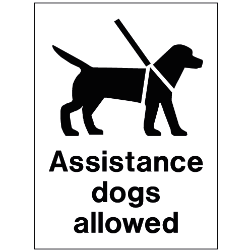 Assistance dogs allowed sign – Ref: g33 – Safety Sign Warehouse