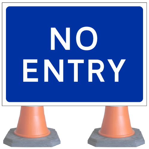 No Entry cone sign – cns 836 (cone sold separately) – Safety Sign Warehouse