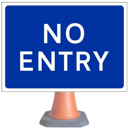 No Entry cone sign – cns 836 (cone sold separately) – Safety Sign Warehouse