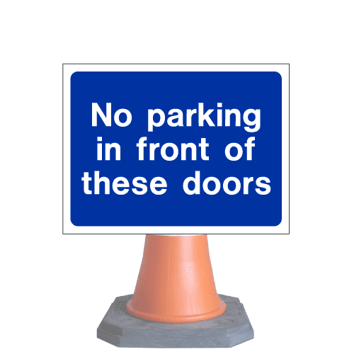 No parking in front of these doors cone sign – cns 89 (cone sold ...