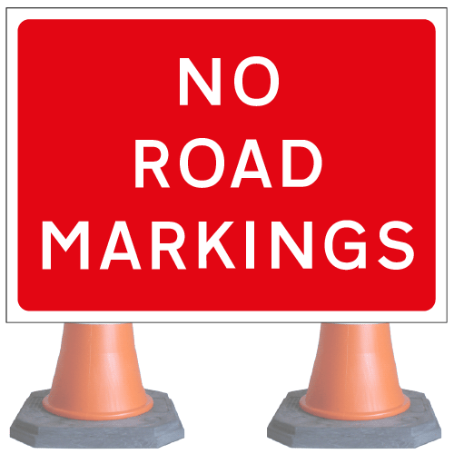 No Road Markings cone sign – cns 7012v1 (cone sold separately) – Safety ...