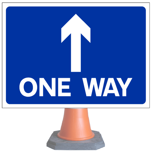 One way arrow UP cone sign – cns70 (cone sold separately) – Safety Sign ...