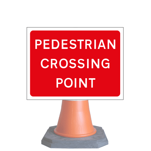 Pedestrian crossing point cone sign – cns202 (cone sold separately ...