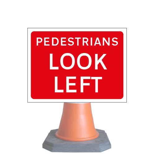 Pedestrians LOOK left cone sign – cns 7017 (cone sold separately ...