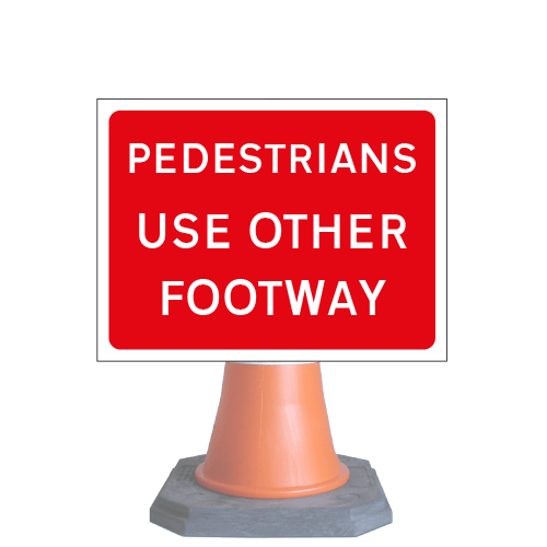 Pedestrians use other footway cone sign – cns 7018v2 (cone sold ...