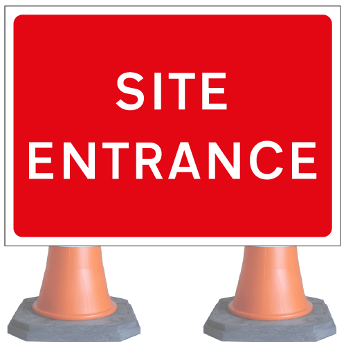 Site Entrance cone sign – cns 209 (cone sold separately) – Safety Sign ...