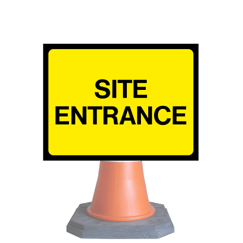 Site Entrance cone sign – cns 43 (cone sold separately) – Safety Sign ...