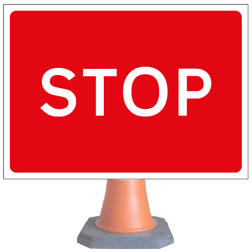 STOP cone sign – cns 7010v20 (cone sold separately) – Safety Sign Warehouse