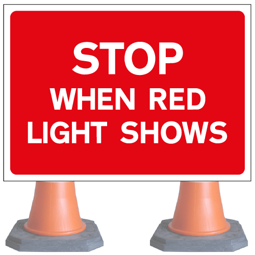 STOP when red light shows cone sign – cns92 (cone sold separately ...