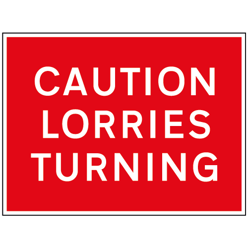 Caution Lorries Turning sign – Ref: tc24 – Safety Sign Warehouse