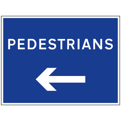 Pedestrians (arrow left) sign – Ref: tc2 – Safety Sign Warehouse