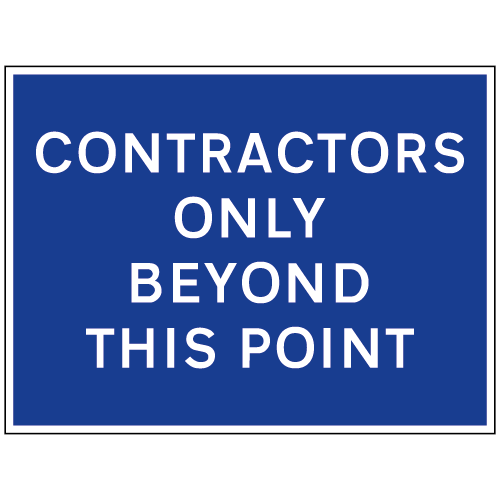 Contractors Only Beyond This Point sign – Ref: tc46 – Safety Sign Warehouse