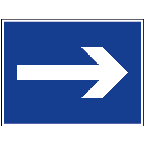 Blue and White Arrow sign – Ref: tc53 – Safety Sign Warehouse