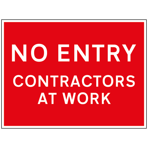 No Entry Contractors at work sign – Ref: tc66 – Safety Sign Warehouse