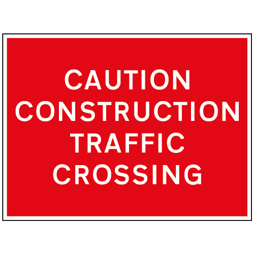 Caution Construction traffic crossing sign – Ref: tc69 – Safety Sign ...