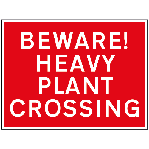 Beware Heavy Plant Crossing sign – Ref: tc86 – Safety Sign Warehouse