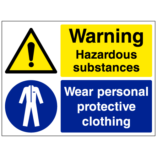 Warning hazardous substances – Wear PPE sign – Ref: cs6 – Safety Sign ...