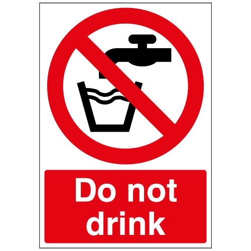 Do not drink sign – Ref: p128 – Safety Sign Warehouse