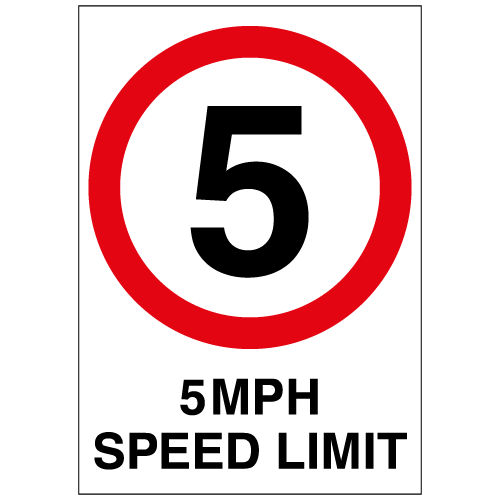 5 mph speed limit sign – Ref: p148-5 – Safety Sign Warehouse