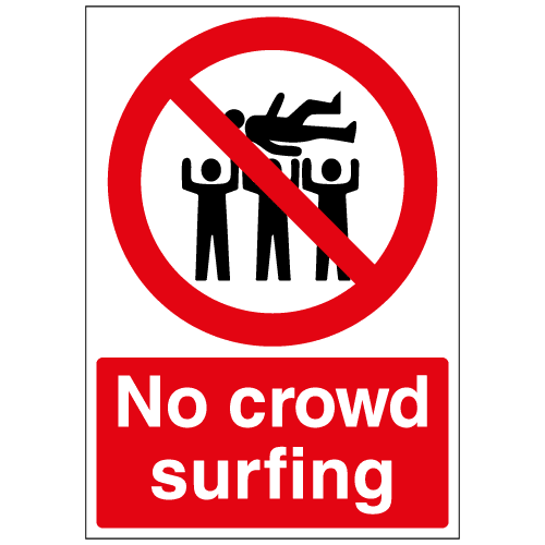 No Crowd Surfing sign – Ref: p206 – Safety Sign Warehouse