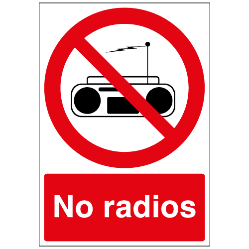 No Radios sign – Ref: p24 – Safety Sign Warehouse