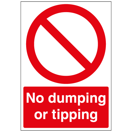 No dumping or tipping sign – Ref: p25 – Safety Sign Warehouse