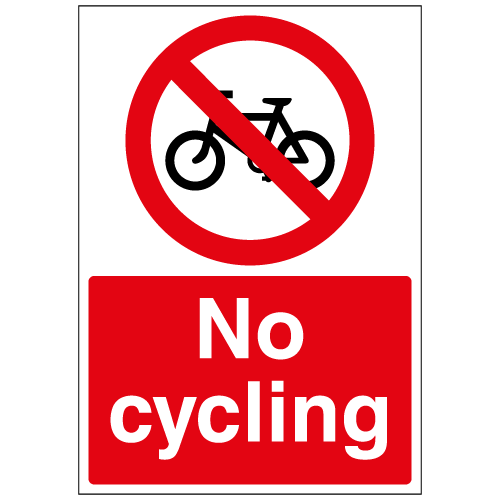 No Cycling sign – Ref: p258 – Safety Sign Warehouse