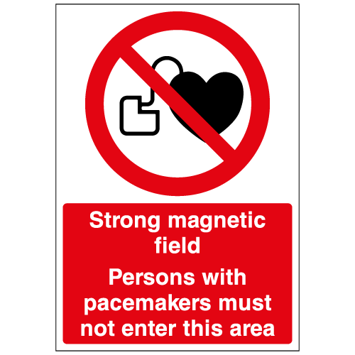 Strong magnetic field – No persons with pacemakers sign – Ref: p283 ...