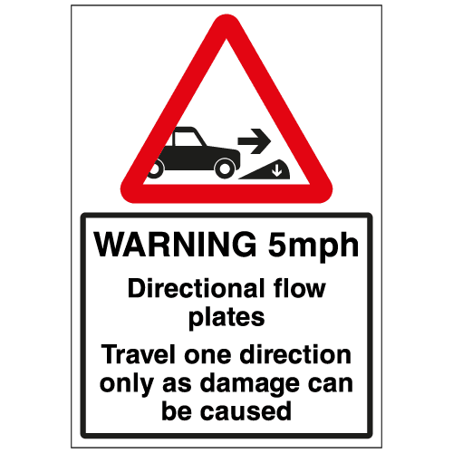 Warning 5 mph directional flow plates sign – Ref: p306 – Safety Sign ...
