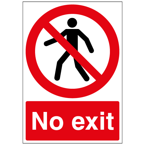 No Exit sign – Ref: p9 – Safety Sign Warehouse