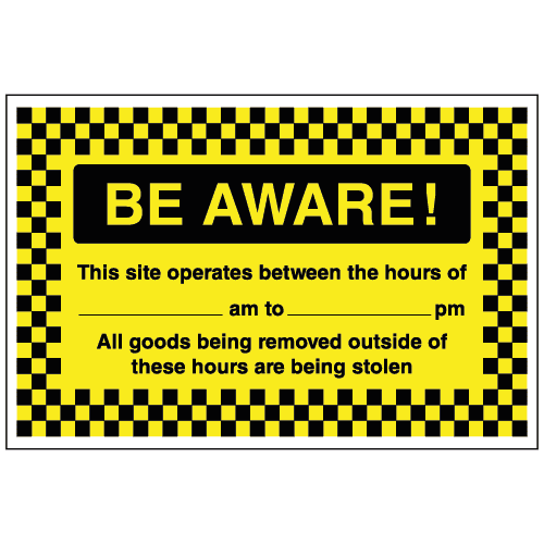 Be aware This site operates between hrs – Any goods being removed are ...