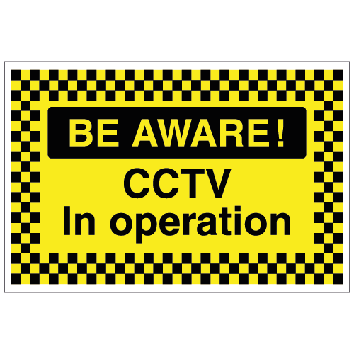 Be Aware CCTV in operation sign – Ref: pa6 – Safety Sign Warehouse