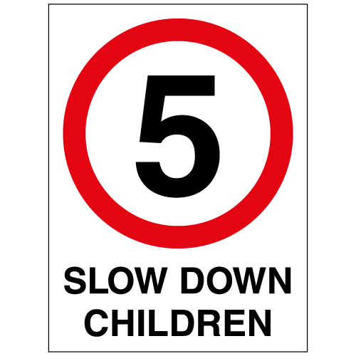 5mph Slow down children sign – Ref: tr18 – Safety Sign Warehouse