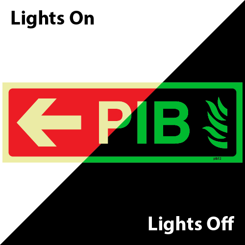 GITD PIB box arrow Left sign – ref: pib12 – Safety Sign Warehouse