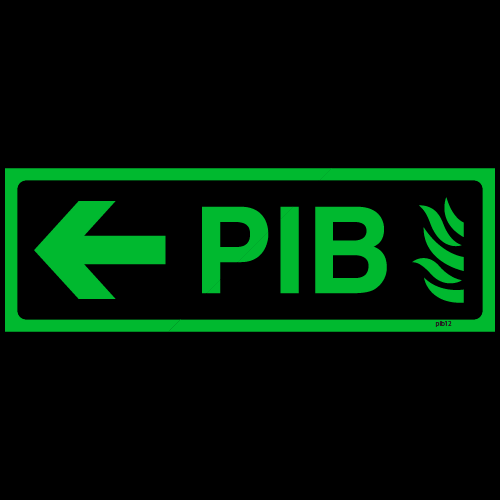 GITD PIB box arrow Left sign – ref: pib12 – Safety Sign Warehouse